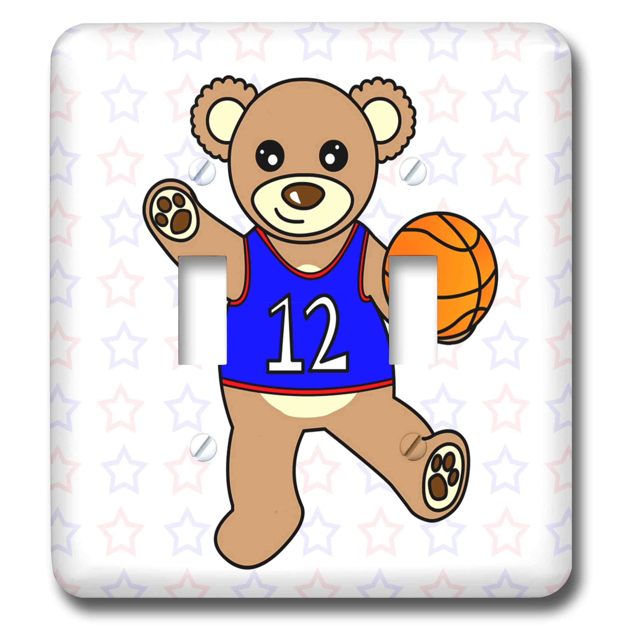 3dRose Cute Basketball Player Teddy Bear Boy - Double Toggle Switch ...