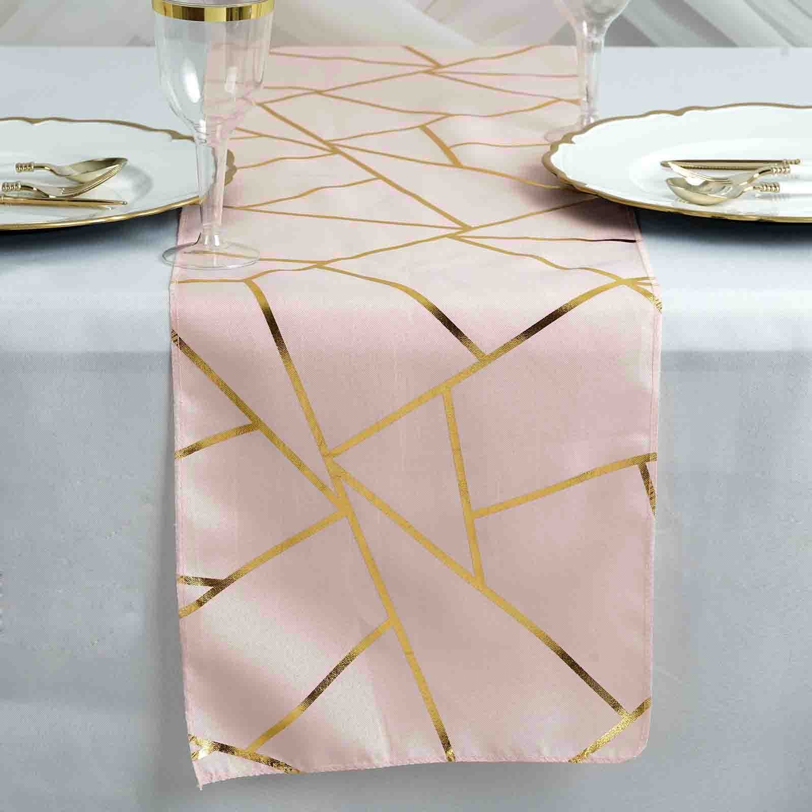 Efavormart 9 Ft Metallic Blush/Gold Foil Geometric Pattern Blush ...
