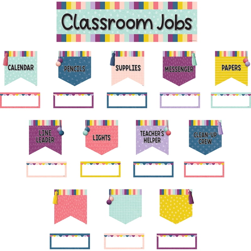 Oh Happy Day Classroom Jobs Mini Bulletin Board | Bundle of 5 Sets ...