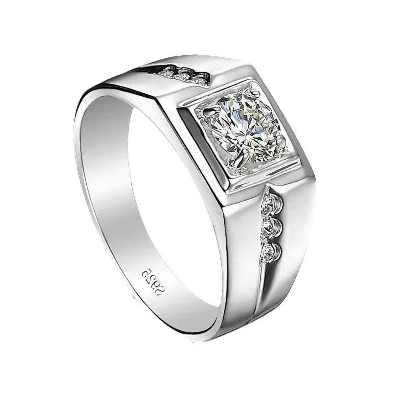 Click here for Volalo Moissanite New Mens Four-Claw 1 Karat Plati... prices