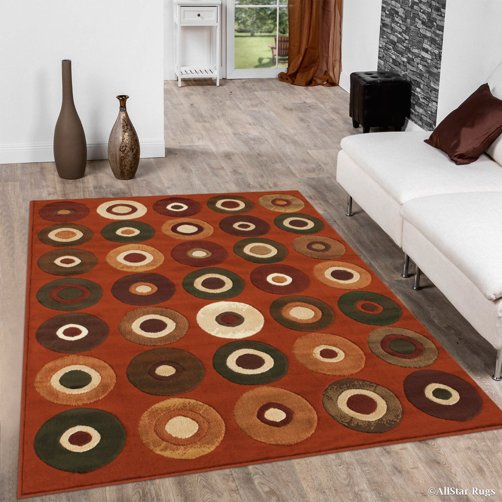Allstar Orange Modern Formal Area Rug (7' 10" x 10' 2") - Walmart.com