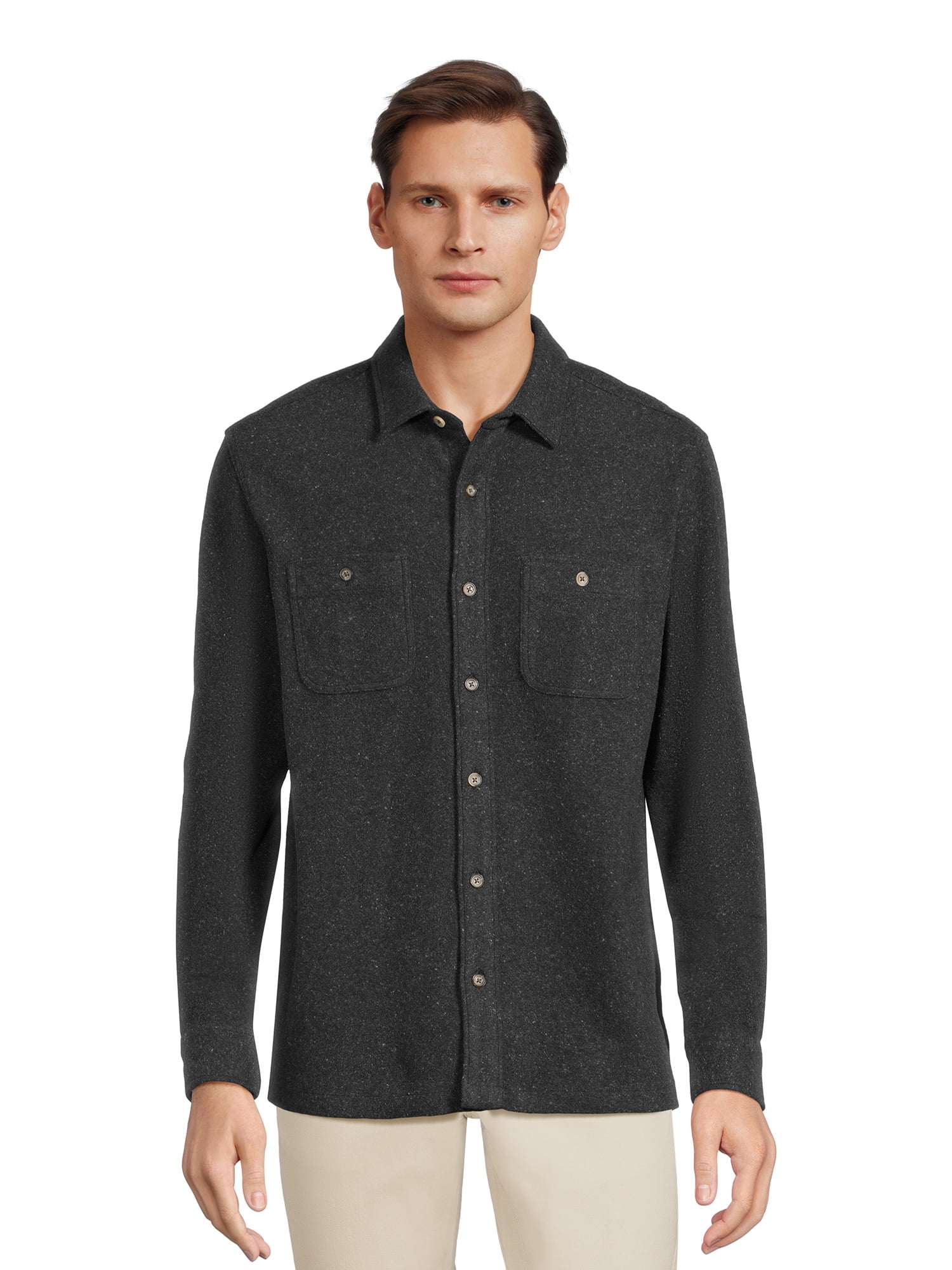 George Men's Long Sleeve Over Shirt, Sizes S-3XL - Walmart.com