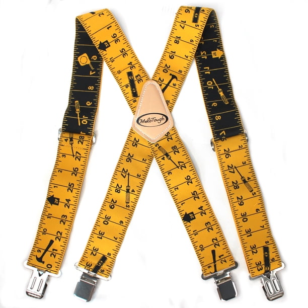 MELOTOUGH Tape Measure Suspenders 2" Wide Adjustable X Shape Heavy Duty ...