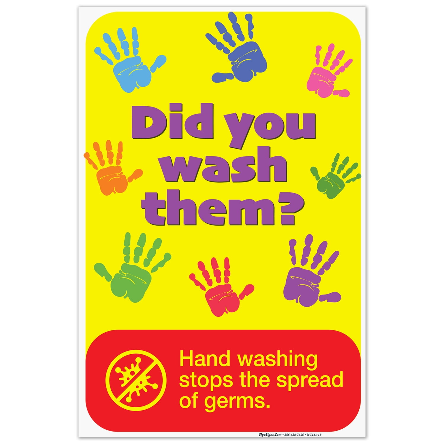 Hand Washing Signs for Kids, Hand Washing Stops The Spread of Germs ...