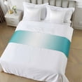Bed Runner Ombre White Teal Bedding Scarves Soft Decorative Bed Flag ...