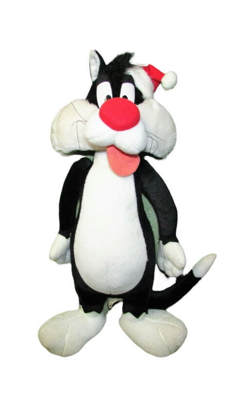 15” Sylvester Santa Christmas Hat Cat Plush Holiday Stuffed Animal Rare ...