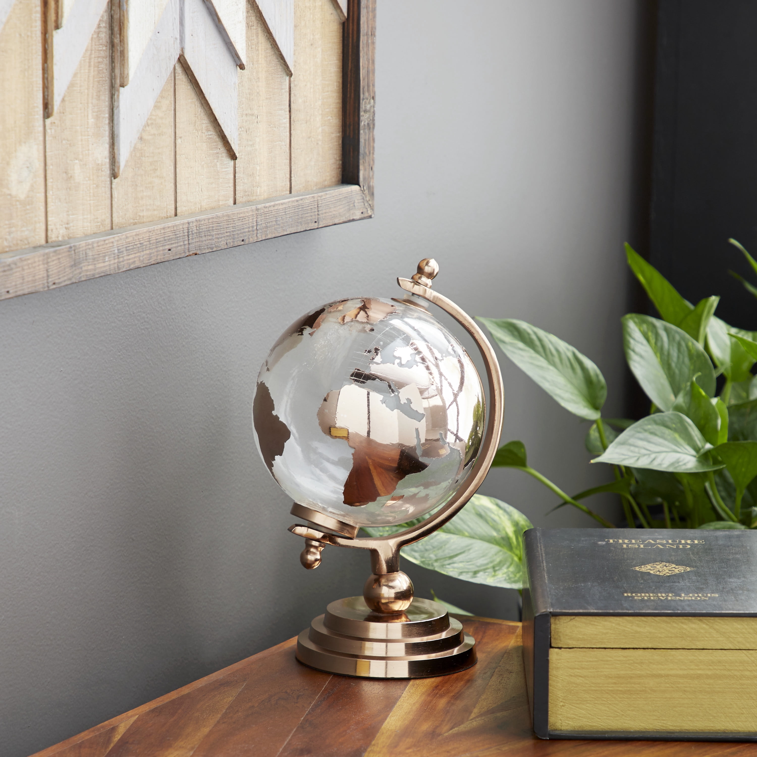 DecMode 7" Copper Globe with Tiered Base - Walmart.com