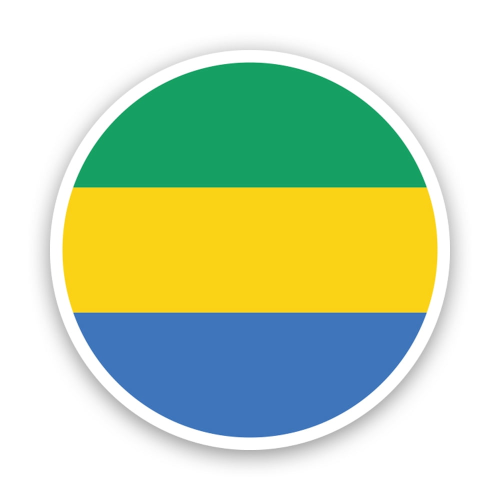 Round Gabonese Flag Sticker Decal - Self Adhesive Vinyl - Weatherproof ...