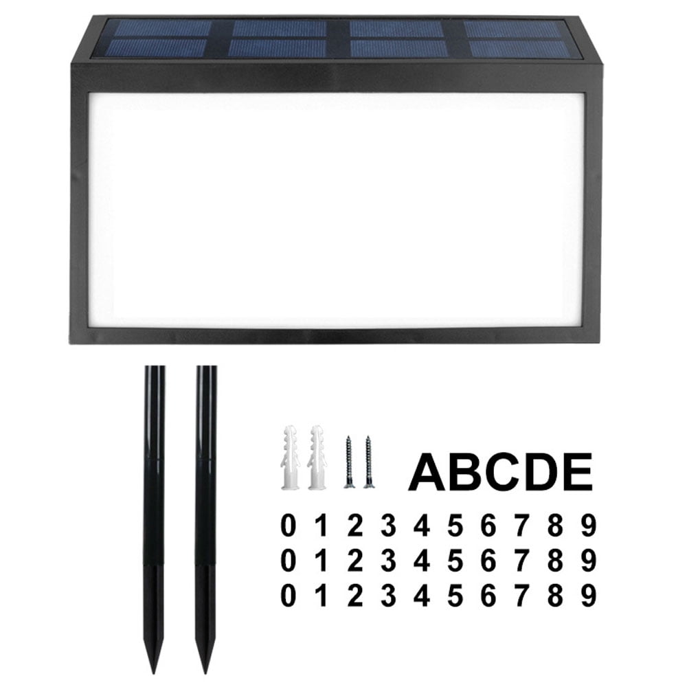 House Number for Outside, Solar Address Sign for Yard with Stakes ...