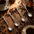 4Pcs Antique Coffee Dessert Spoon Ocean Theme Teaspoon Creative Handle ...