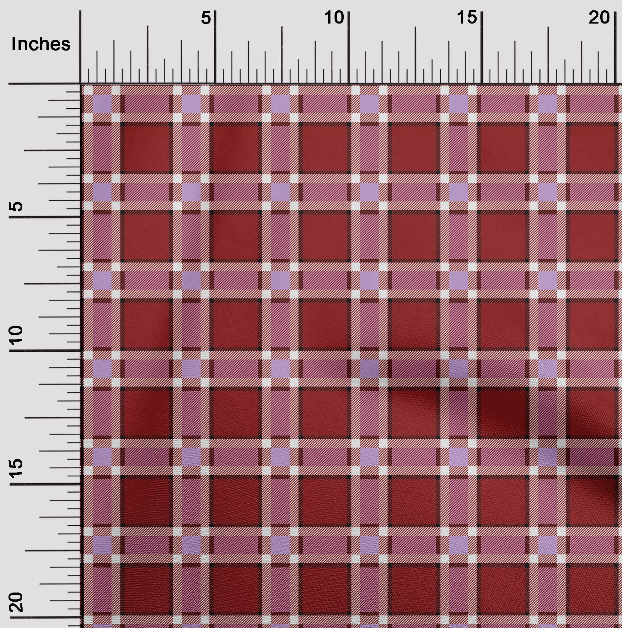 oneOone Organic Cotton Poplin Twill Fabric Tartan Check Print Fabric By ...