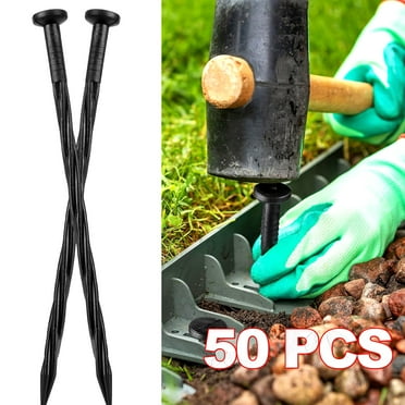 10pk Interlocking Stakes Lawn Border, Cobbled Stone Style Plastic ...