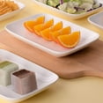 XINLTC 4-Piece Rectangular Porcelain Plates, 8in Ceramic Small Serving ...