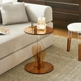 Acrylic Side Table with Round Clear Design, Modern End Table for Living ...