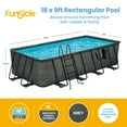 Funsicle 18' x 9' x 52" Oasis Rectangle Outdoor Above Ground Swimming ...