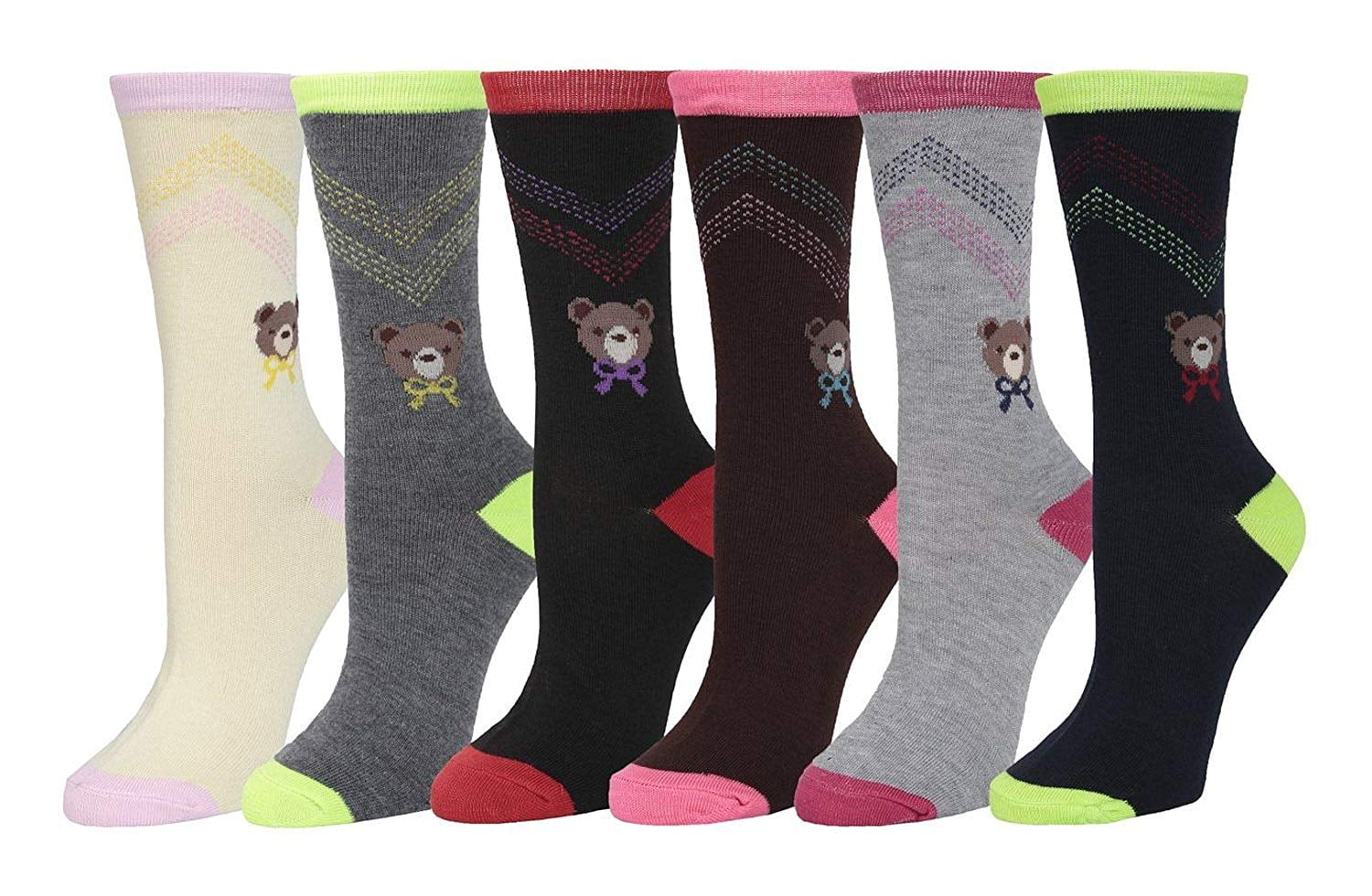 Gilbin Women's Super Soft & Stretchy Poly Cotton Dress Socks (6 Pairs ...