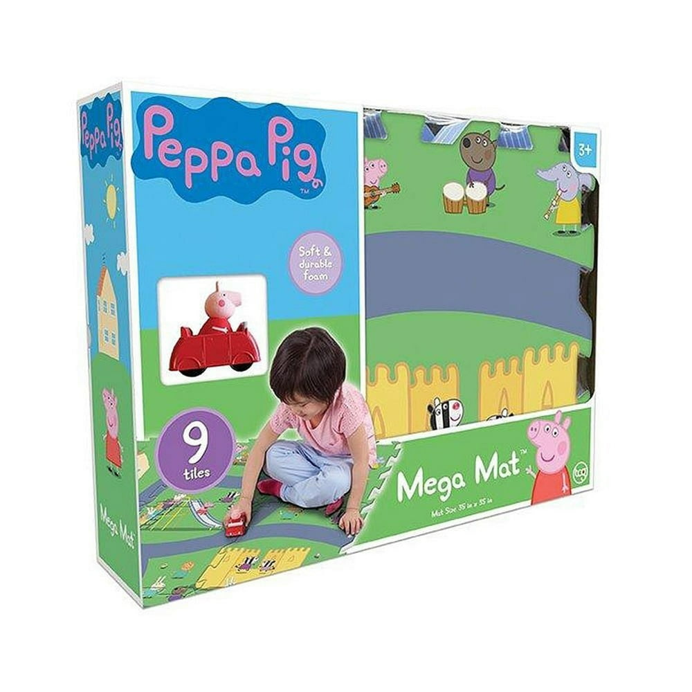 JamN' Products - 6 Piece Tile Mega Floor Mat with Vehicle, Peppa Pig ...