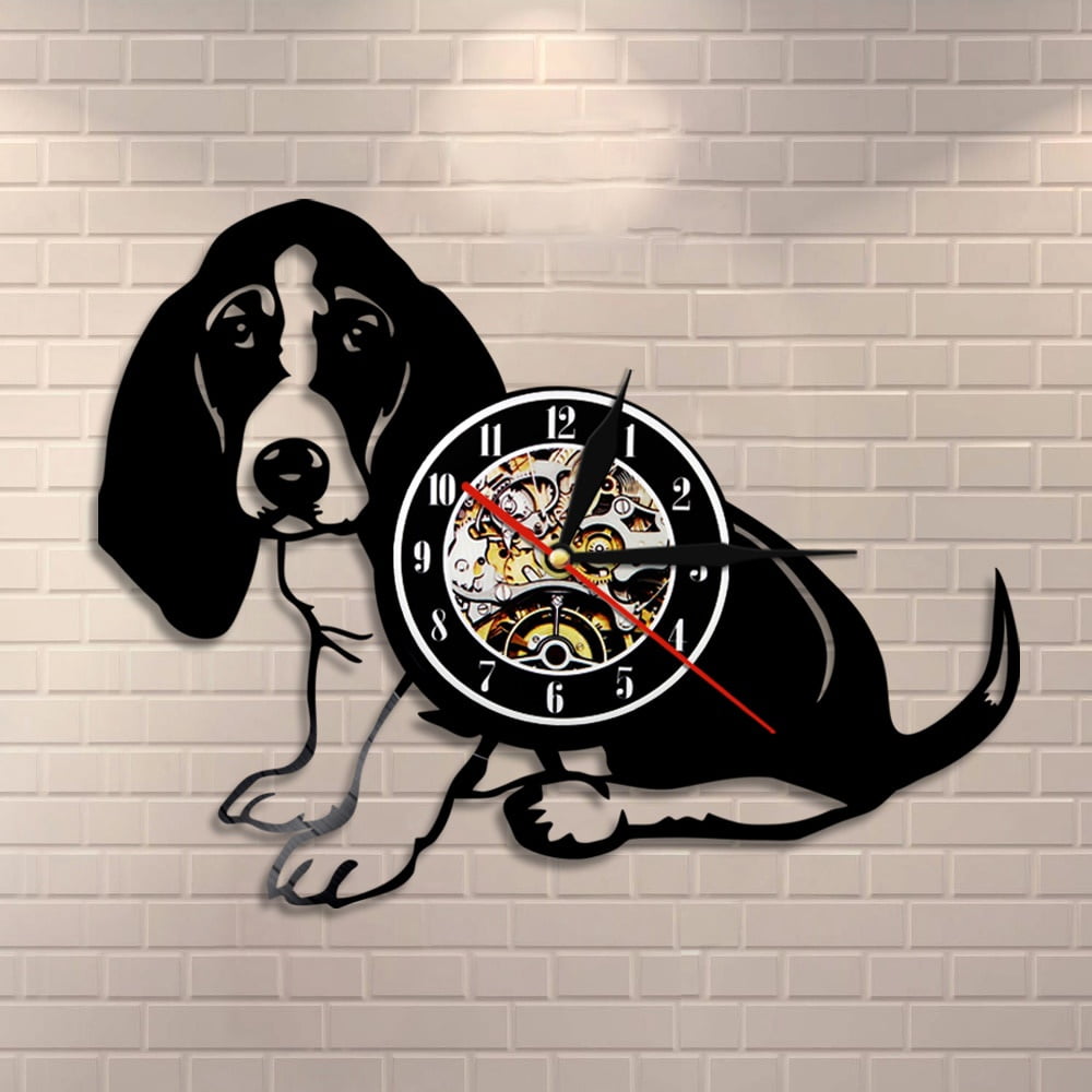 Basset Hound Wall Clock Dog Breed Pedigree Canine Animal Pet Puppy ...