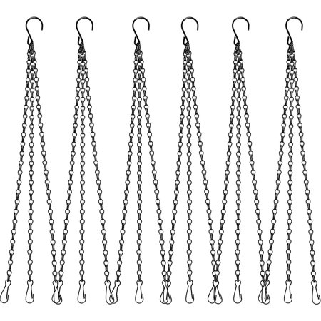 24 Inches Black Hanging Basket Chains, 3 Point Plant Hanger ...