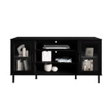 Castle Place Modern Farmhouse TV Stand Console for TVs up to 65", Black ...
