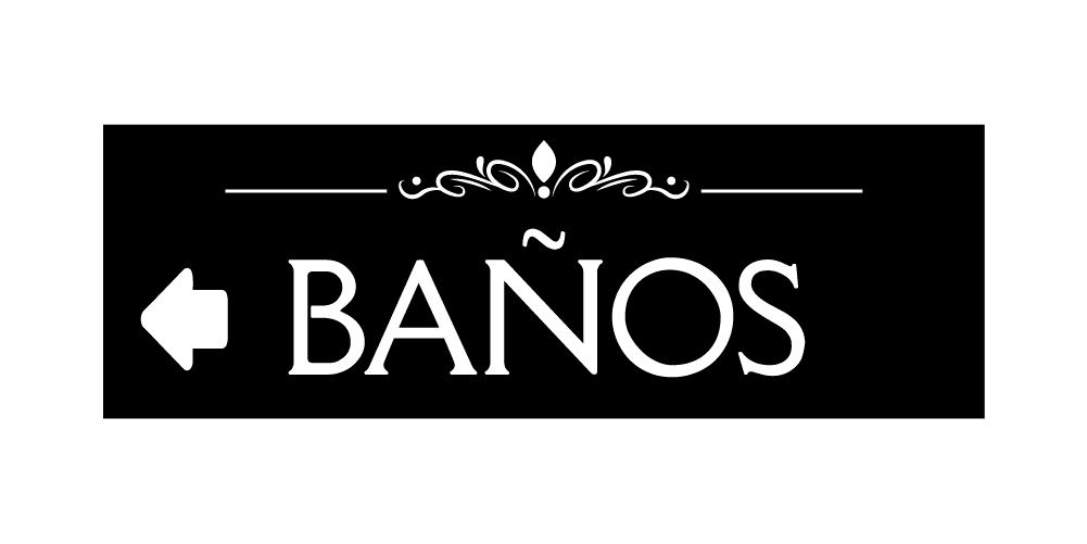 Signs ByLITA Basic Baños Left Arrow Directional Sign (Black) - Large ...