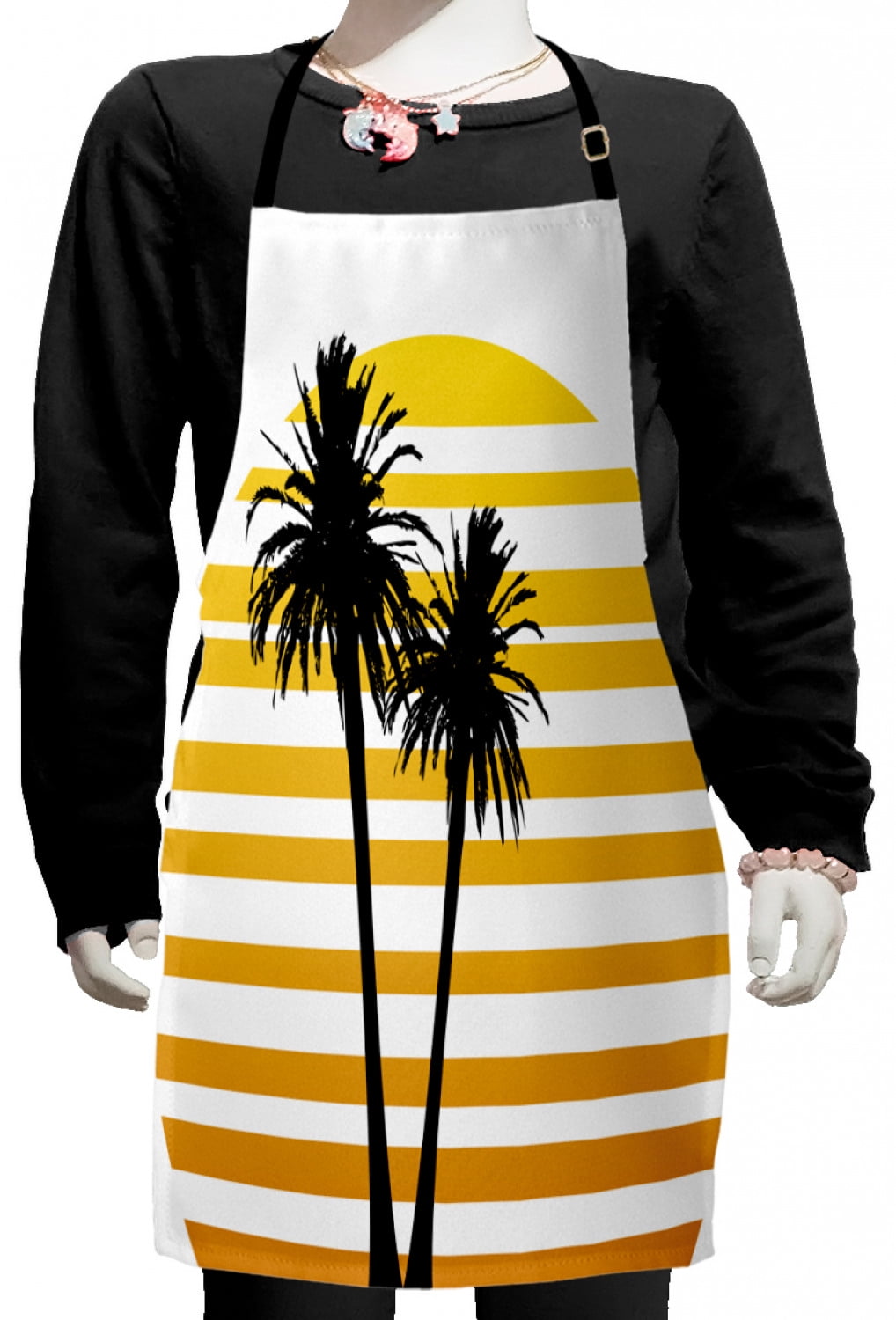 Tropical Kids Apron, Coconut Palm Trees on Horizontal Tiled Background ...