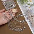 4Pcs 2 Styles Silver Shoe Charms Chains Shoe Chains Punk Style ...