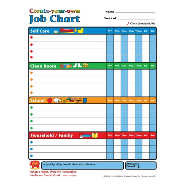 Job Chart - Create Your Own - Walmart.com
