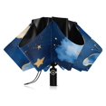 Blue Golden Butterfly Umbrella Folding Sun Umbrella Travel Auto Open ...