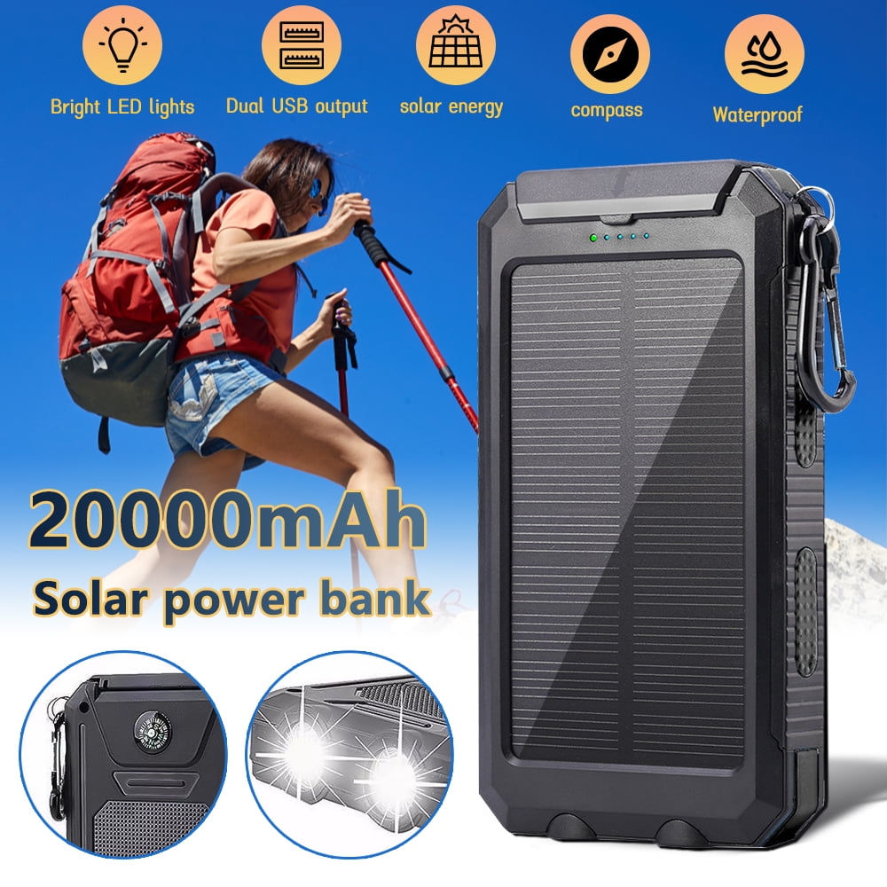 Solar Power Bank, DFITO 20000mah Portable Charger, Camping External ...