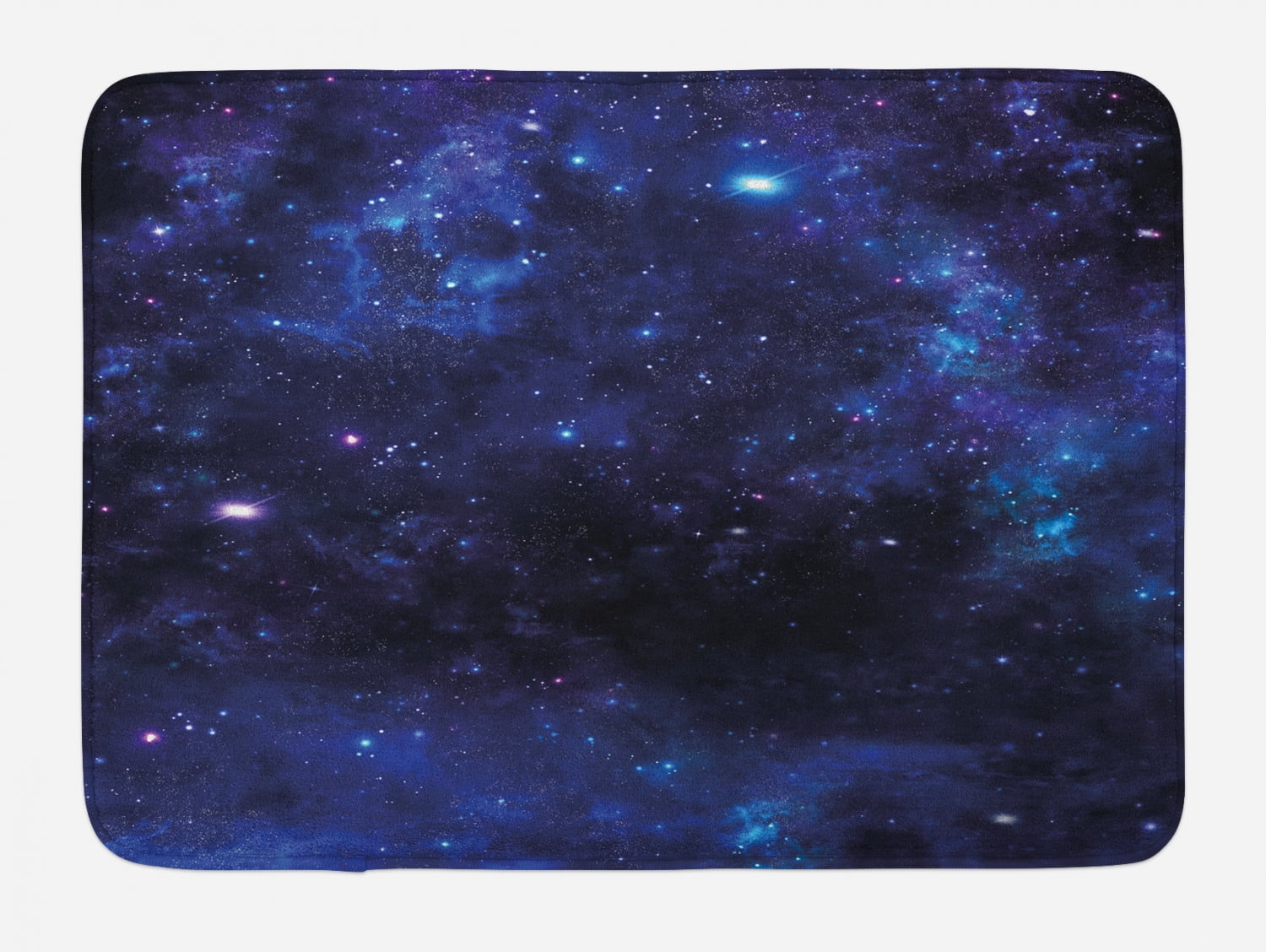 Sky Bath Mat, Abstract Astronomy Themed Nebula Illustration with Stars ...