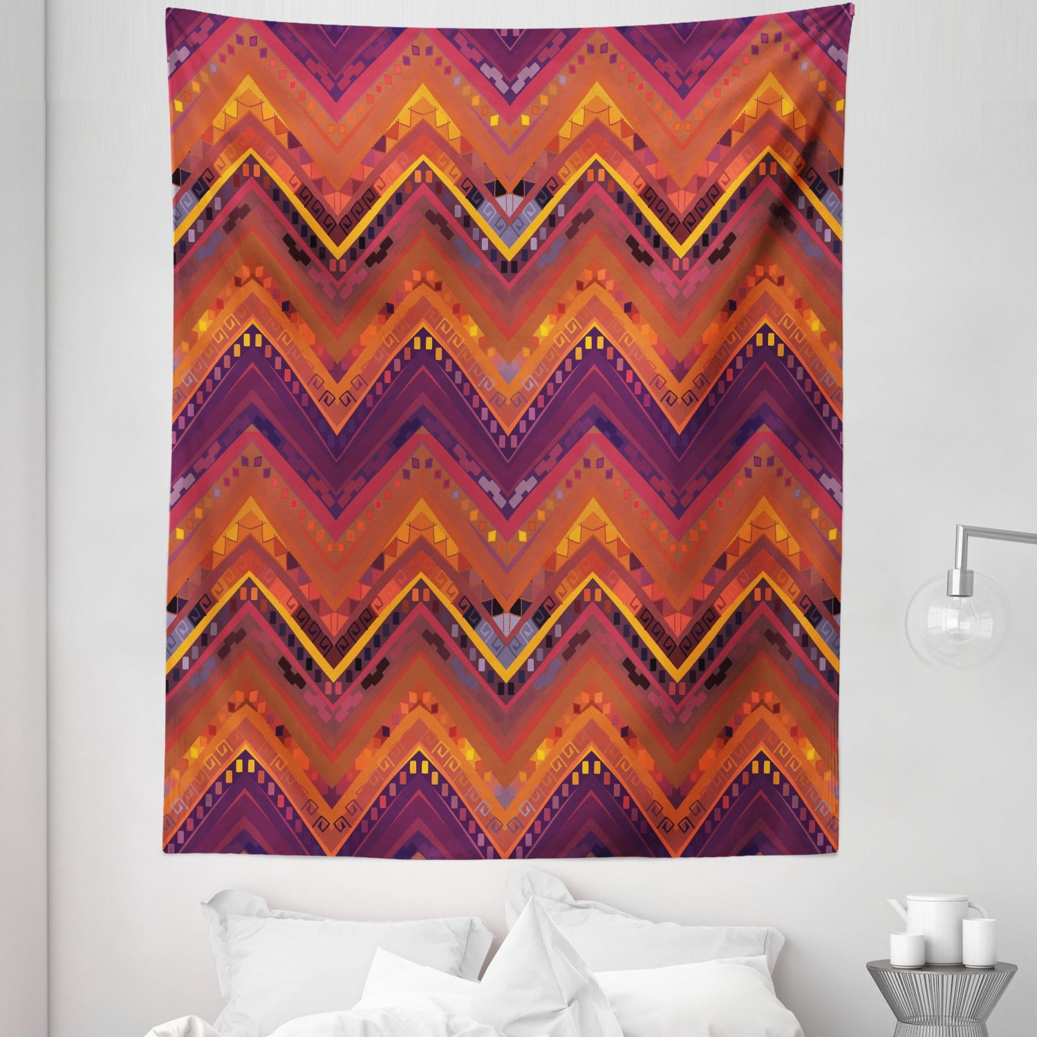 Tribal Tapestry, Native Ornament with Zig Zag Motif Peruvian Mexican ...