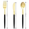 102pcs Plastic Silverware Golden Cutlery With Black Handle Disposable ...