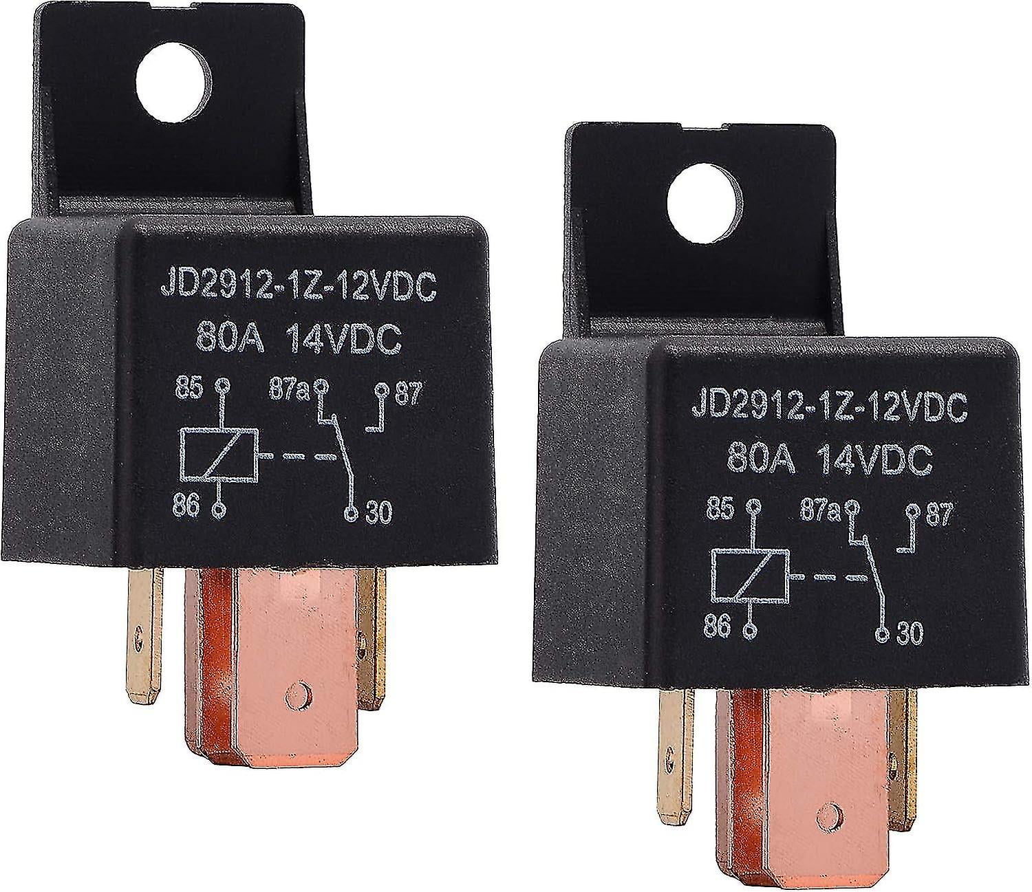 2 Pieces 5 Pin Relay 12v 80a, Automotive Relay Jd2912-1z-12vdc 80a ...