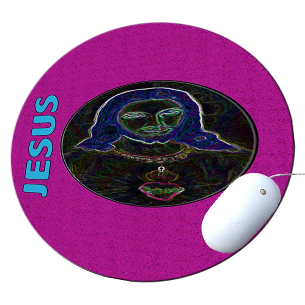 KuzmarK Round Mousepad / Hot Pad / Trivet - Electric Jesus - Walmart.com