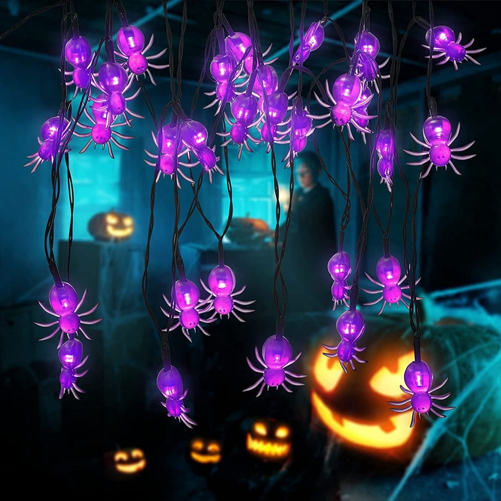 Soonbuy Halloween Decor Spider String Lights, Solar String Light, 6.6ft ...