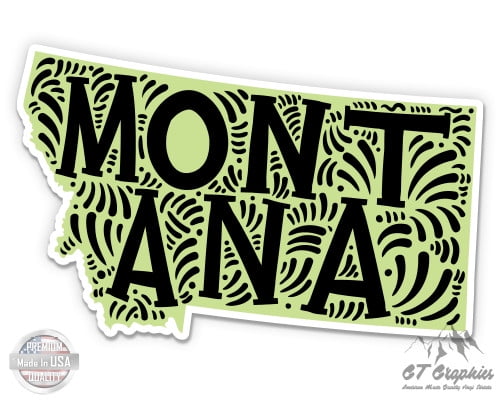 Montana Shape Cute Letters Native Local - 8" Vinyl Sticker - For Car ...