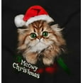 Cute Santa Cat Meowy Christmas Pun Sweatshirt For Men Or Women Brisco