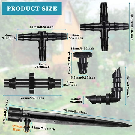 Irrigation Fitting Kit Drip Irrigation Barbed Connector, 80 Straight ...