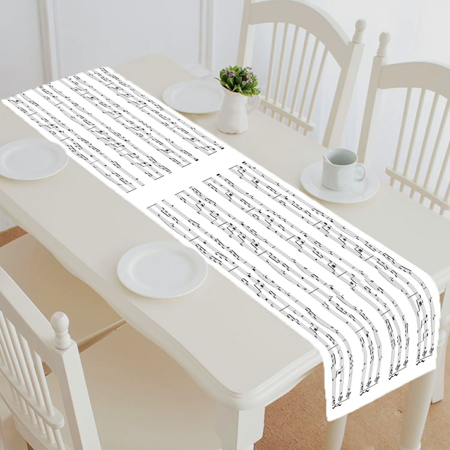 ABPHQTO Music Note Table Runner Placemat Tablecloth For Home Decor ...