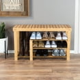 3-Tier 10-Pair Bamboo Shoe Rack Bench in Natural Brown Finish by Lavish ...