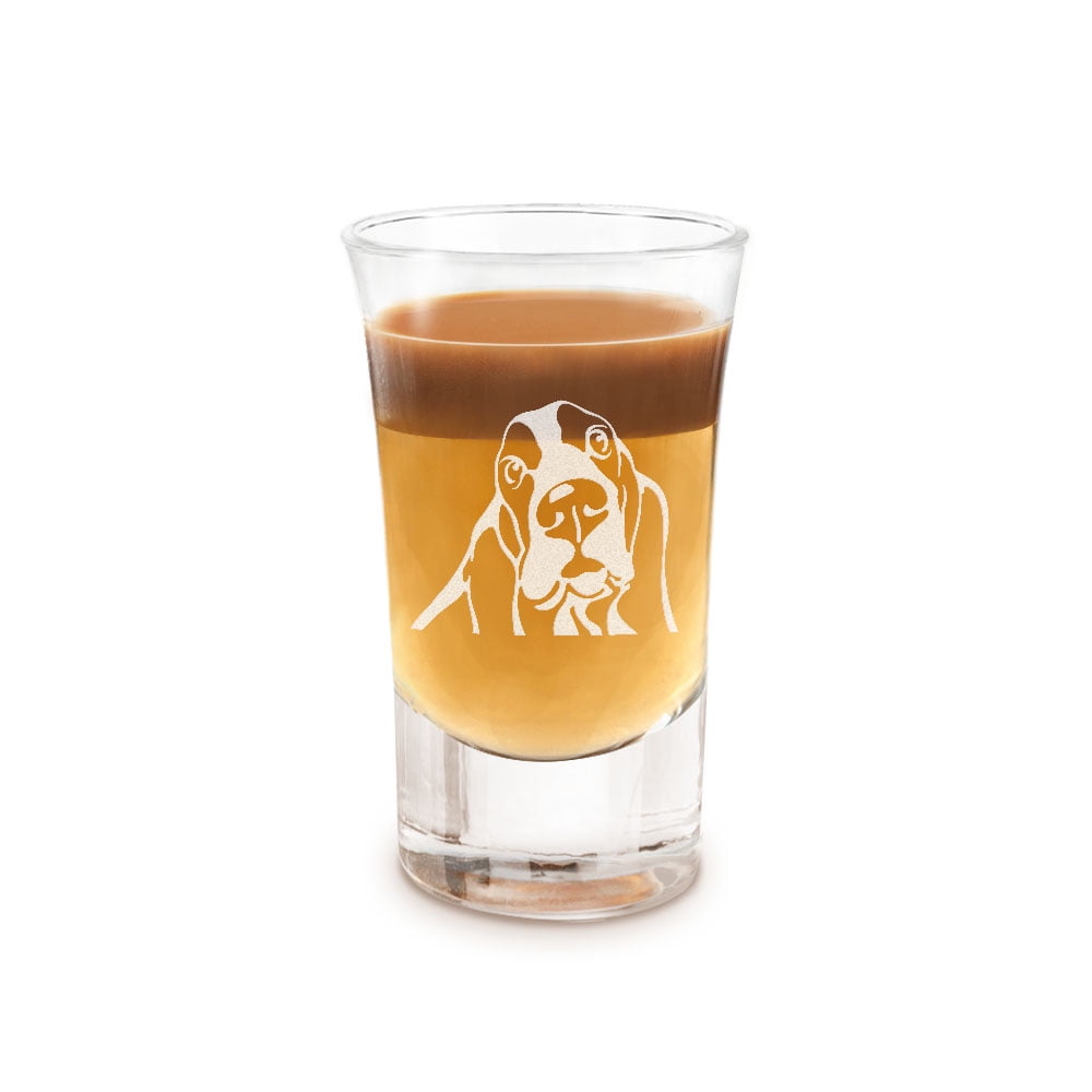 WIRESTER Basset Hound Dog 1.5oz Shot Glass for Beer Wine Whiskey Vodka ...