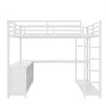 HMYG Metal Loft Bed with Wardrobe and L-shaped Desk,Queen Size Loft Bed ...