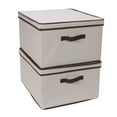 Household Essentials Large Canvas Storage Box with Brown Trim - Walmart.com
