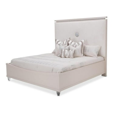 Michael Amini Marquee Modern Queen Panel Bed in Cloud White - Walmart.com
