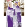 Burlap Table Runner 48 Inches Long, Abstract Purple Color Block Non ...