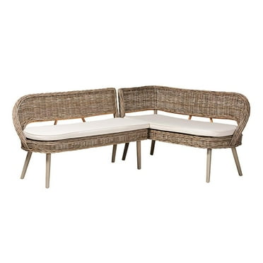 bali & pari Tamara Boho Dining Nook Bench Set, 2-Piece, Light Honey ...