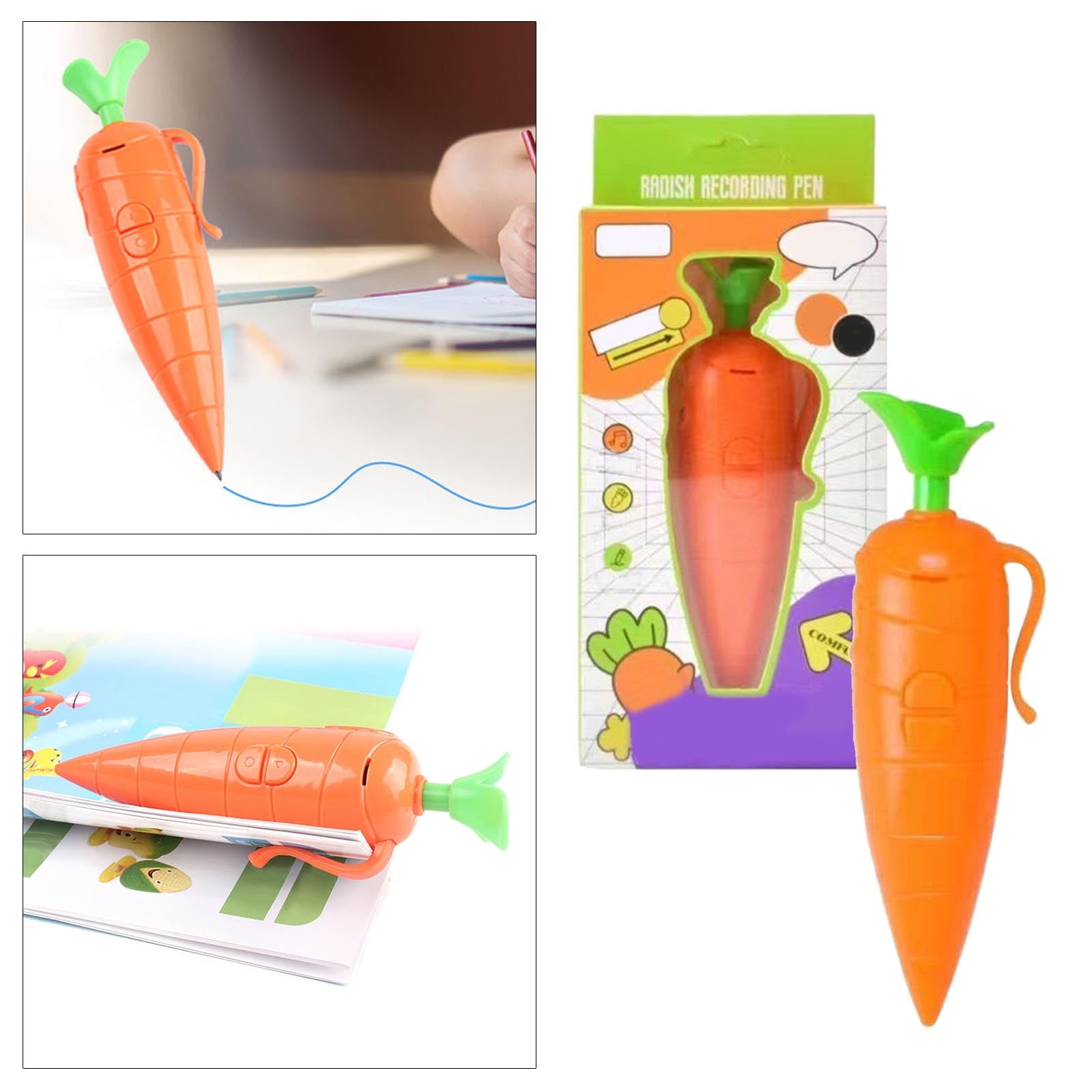 Click here for Whit3f1ve Carrot Recorder Pen With Clip 20s Playba... prices