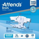 Attends DermaDry Advance Briefs X-Large 58'' - 63'' Bag of 20 - 6 Pack ...