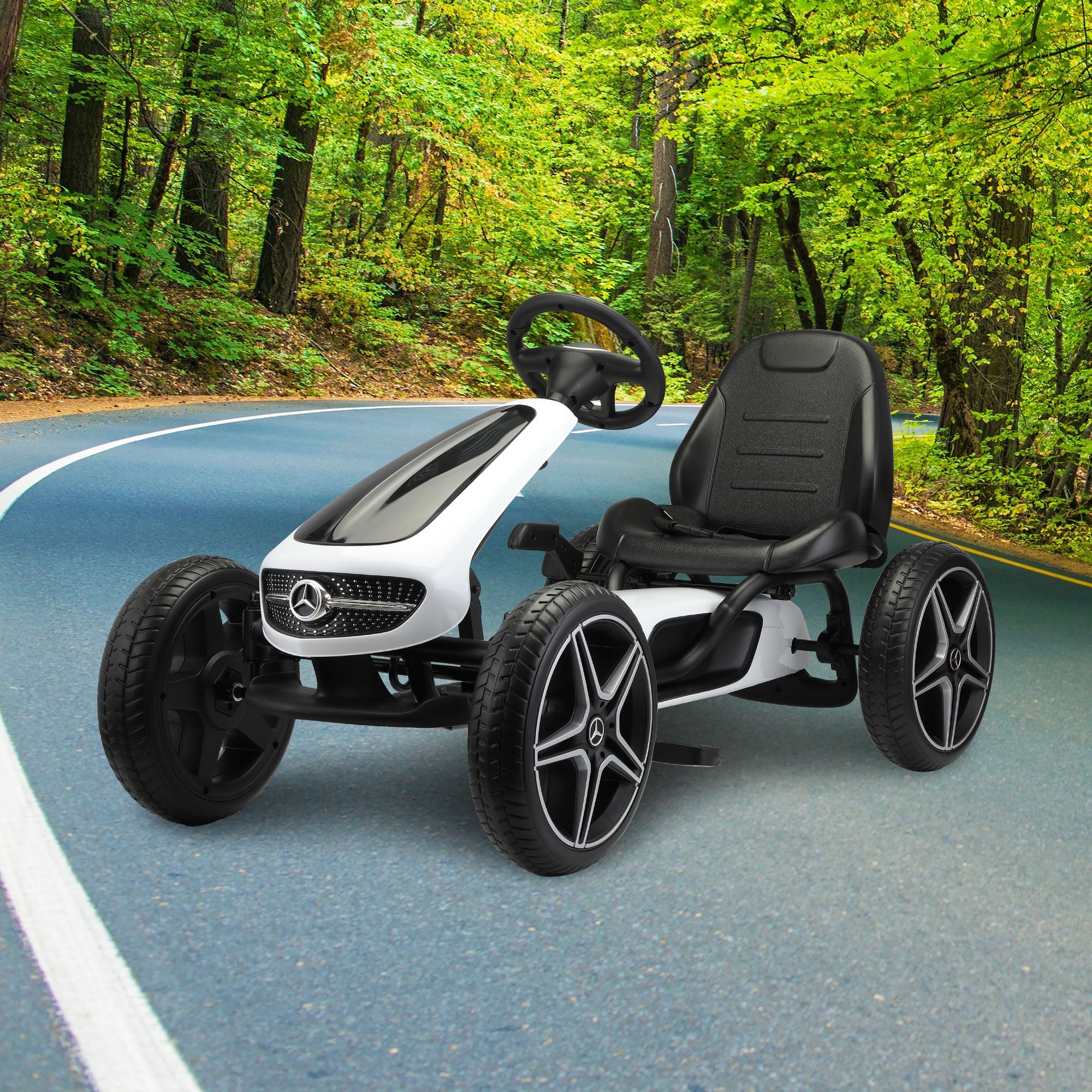 Buy White Pedal Go Kart, Powered Ride On Toy, Kids' Pedal Cars for ...